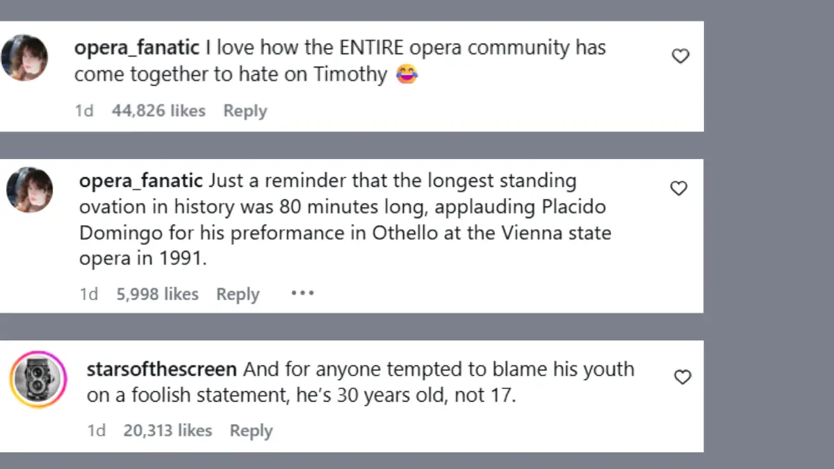 What did Timothée Chalamet say about ballet and opera? The Met Opera ...