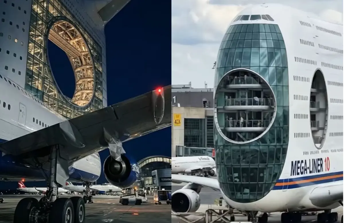 Is the Mega Liner 10 plane real or fake? Footage of multiple level ...